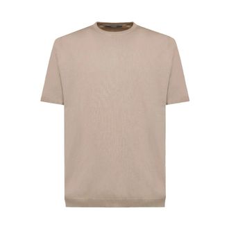 People of Shibuya Baumwoll-Kaschmir T-Shirt mit Flaggen-Label - - Tops - Herren - Beige - XL