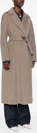 Max Mara manteau &agrave; taille ceintur&eacute;e - Marron