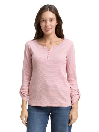 Tom Tailor Henley Longsleeve mit Streifenmuster