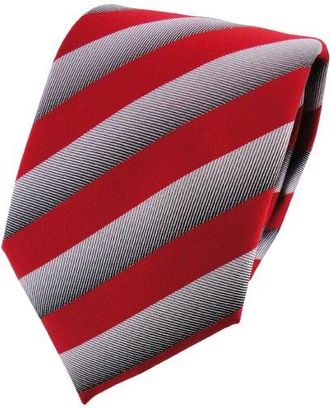 TigerTie Designer cravate rouge gris argent ray&eacute; - Tie