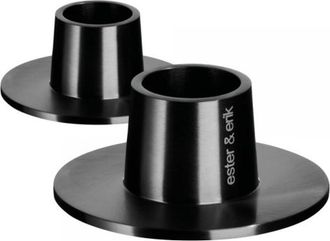 Ester & Erik Candleholders medium, Black, Matt, 2 Stück [Set]