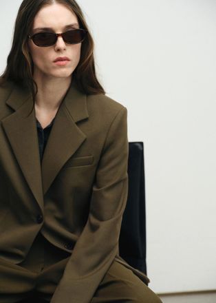 Mango Lunettes de soleil monture semi-transparente chocolat - Femme - Taille unique - MANGO