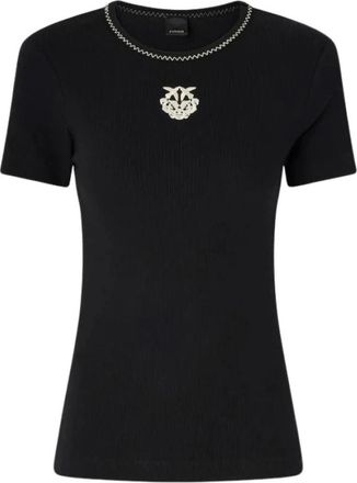 Pinko Pinko, Femme, Tops, Noir, Taille: 38 FR Brugherio T-shirt