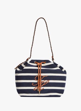 Tommy Hilfiger Sac seau ajustable ray&eacute; &agrave; logo en coton m&eacute;lang&eacute;