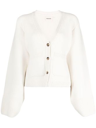 Khaite cardigan en cachemire à col v - Blanc