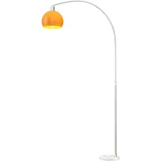 HOMCOM Lampadaire sur pied salon - HOMCOM - abat-jour minimaliste à haut mât et interrupteur à pied - métal - 26 x 90 x 180 cm - orange