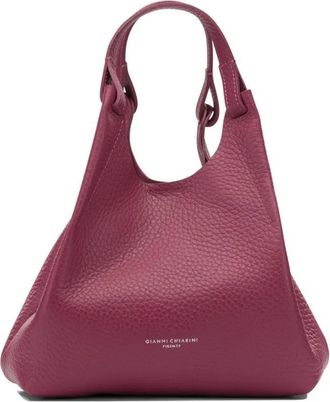 Gianni Chiarini Hobo Bags - Fuchsia Textured Leather Shoulder Bag With Detacha - Gr. unisize - in Rot - f&uuml;r Damen