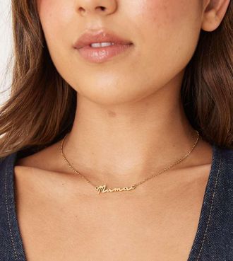 Abbott Lyon Halskette aus wasserfestem Edelstahl mit 18-Karat-Vergoldung und Mama-Anhänger-Goldfarben