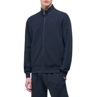 Colmar Ottoman-Rippstrick-Pullover mit Rei&szlig;verschluss - - Sport - Herren - Blau - XL