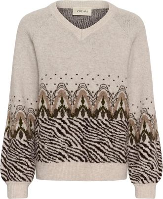 Cream Strickware - - Knitwear - Damen - Beige - 2XL