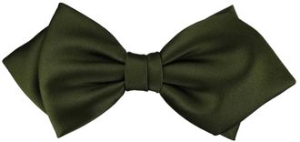 TigerTie vorgebundene Spitzfliege Schleife in olivegrün Einfarbig Uni + Geschenkbox