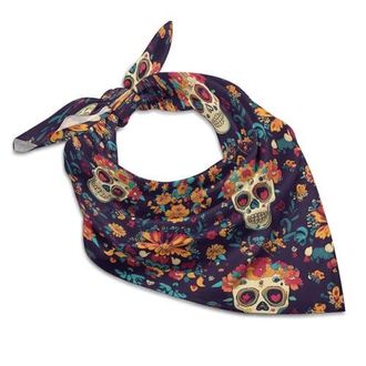 Generic Écharpe carrée en soie légère avec motif tête de mort mexicaine pour cheveux respirant Cadeau pour homme et femme, multicolore, 60x60cm