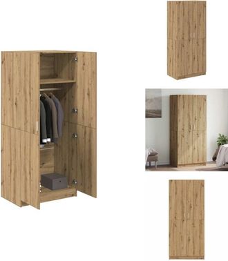 vidaXL Garde-robe chêne artisanal 80x52x180 cm bois dingénierie - Garde-robe - Armoire - Placard - Armoire De Rangement