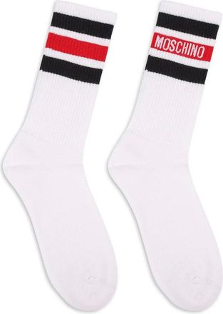 Moschino Femme, Sport, Blanc, Taille: ONE Size Chaussettes &Eacute;ponge Incrust&eacute;es