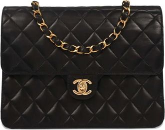 Chanel 2003 kleine Turnlock Half Flap Schultertasche - Schwarz