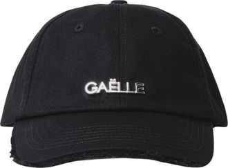 Ga&euml;lle Paris Baumwoll-Baseballkappe mit Fransigem Schirm und Metalllogo - - Accessories - Herren - Schwarzk - ONE SIZE