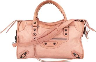 Balenciaga Crossbody Bags - Balenciaga Pink Leather City Handbag - Gr. unisize - in Gold - für Damen