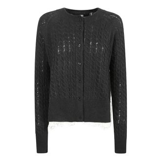 Ermanno Scervino Cardigan mit Zopfmuster - - Knitwear - Damen - Schwarzk - 2XS