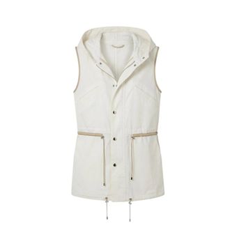 Malo &Auml;rmellose Weste mit Kapuze - - Jackets - Damen - Wei&szlig; - S