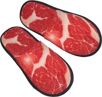Generic Pantoufle Steaks De Boeuf Imprim&eacute;s Chausson Respirantes Hiver Chaussons Pour Ext&eacute;rieur Femme Int&eacute;rieur L
