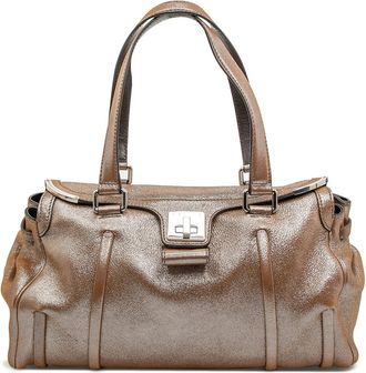 Celine Hobo Bags - Shimmer Leather Front Flap Shoulder Bag - Gr. unisize - in Braun - f&uuml;r Damen