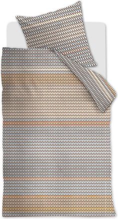 Beddinghouse Mako-Satin-Bettwäsche-Garnitur Rhythm Farbe Natur Größe 135 x 200 cm + 1x 80 x 80 cm Gestreift Streifen Bunt