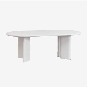 Sklum Sklum - Table de salle à manger ovale 220x100 cm en mdf Loulou Blanc Gardenia