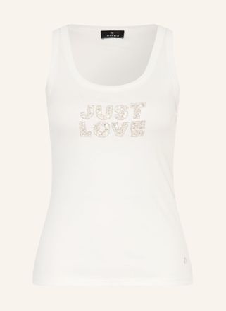 Monari Monari Top Mit Schmucksteinen Und Pailletten weiss