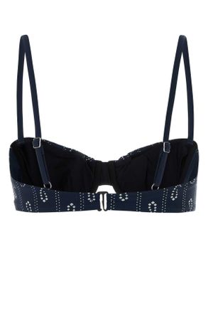 Tory Burch Womens Printed Stretch Nylon Bikini Top 401 Costumi Da Bagno Swimwear