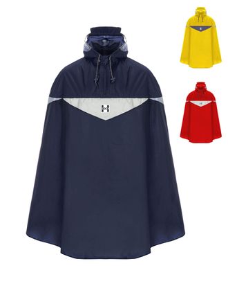 H.O.C.K. Premium Fahrrad Regenponcho Super Praktiko mit L&uuml;ftung und seitlicher Arm&ouml;ffnung - 100% wasserdichter Fahrradponcho f&uuml;r Herren & Damen (Blau, XXL)