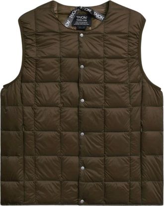 TAION Taion, Homme, Vestes, Brun, Taille: 2XL Gilet boutonn&eacute; col rond