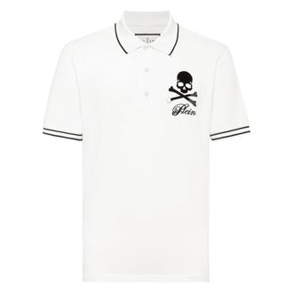 Philipp Plein Polo Shirt Ss Skull - - Tops - Herren - Wei&szlig; - XL