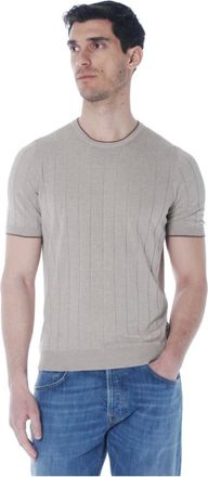 Gran Sasso Homme, Pulls, Beige, Taille: XL Maglia mezza manica in seta lavorazione