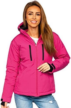 BOLF Femme Veste dhiver pour veste de ski veste de snowboard avec fermeture a glissiere et poignets de capuche loisirs de plein air HH012 Rose M [D4D]