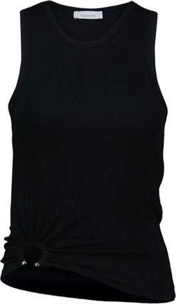 Paco Rabanne Femme, Tops, Noir, Taille: 40 FR D&eacute;bardeur avec piercing signature