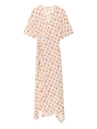 Zadig&Voltaire robe mi-longue asym&eacute;trique &agrave; fleurs - Tons neutres