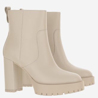 Pinko Womens Ankle Boots Clara 01 Ivory Leather Upper: Bovine