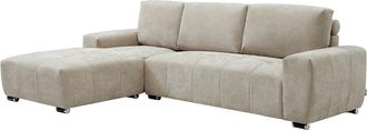 Vente-Unique Ecksofa - Ecke Links - Stoff Beige - MICHELIA