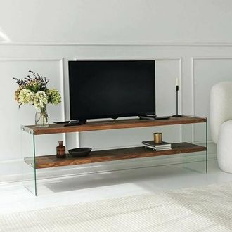 Dmora TV-M&ouml;bel Vindemiatrix 140x35x45 cm Braun, 2 Regale