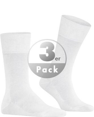 Falke Herren Socken wei&szlig; Baumwolle unifarben