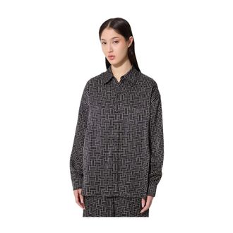 Kenzo Femme, Blouses et Chemises, Multicolore, Taille: 36 FR Chemise Weave &agrave; &eacute;paules tombantes