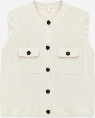 Arket Strickweste Aus Baumwolle -Weiß