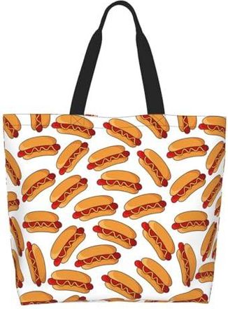 Generic Hot-Dogs Sac A Main Femmes D&eacute;contract&eacute; Sacs De Courses R&eacute;utilisable Sac Cabas Pour Universit&eacute; Travail Voyage