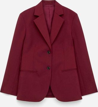 Arket Wollblazer In Hopsack-Bindung -Rot