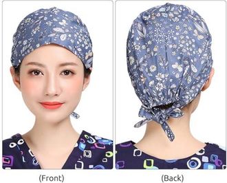 Valiclud Calot Chirurgical Réglable Coton Imprimé Floral Bonnet Respirant et Absorbant pour Femmes et Hommes Confort Ergonomique pour Différents Types de Cheve