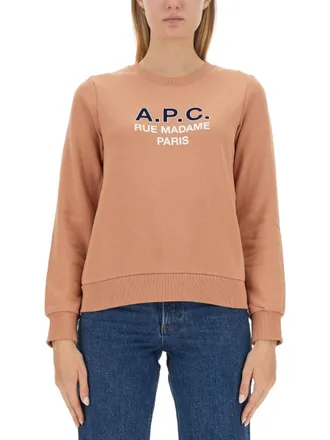 A.P.C. Logo-Embroidered Cotton Sweatshirt - Pink