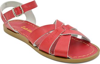 Salt-Water Original Leather Sandals, Rot/Ausflug, einfarbig (Getaway Solids), 9 Big Kid