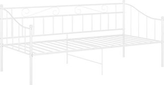 vidaXL Schlafsofa Bettgestell Weiß Metall 90x200 cm Vidaxl