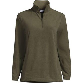 Lands End Anyweather Fleece-Pullover mit Rei&szlig;verschluss, Damen, Gr&ouml;&szlig;e:44-46 regular, Gr&uuml;n, Polyester, by Lands End