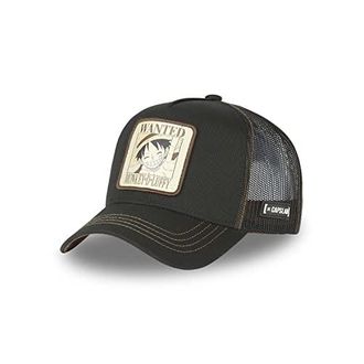 Capslab [ X Casquette Homme & Femme One Piece, Casquette Trucker Luffy, Original Anime, Noir, Marron, Beige, Taille Tu